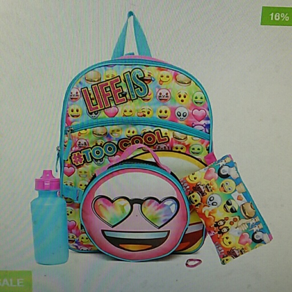 Accessories | Emoji 5 Piece Backpack Set | Poshmark